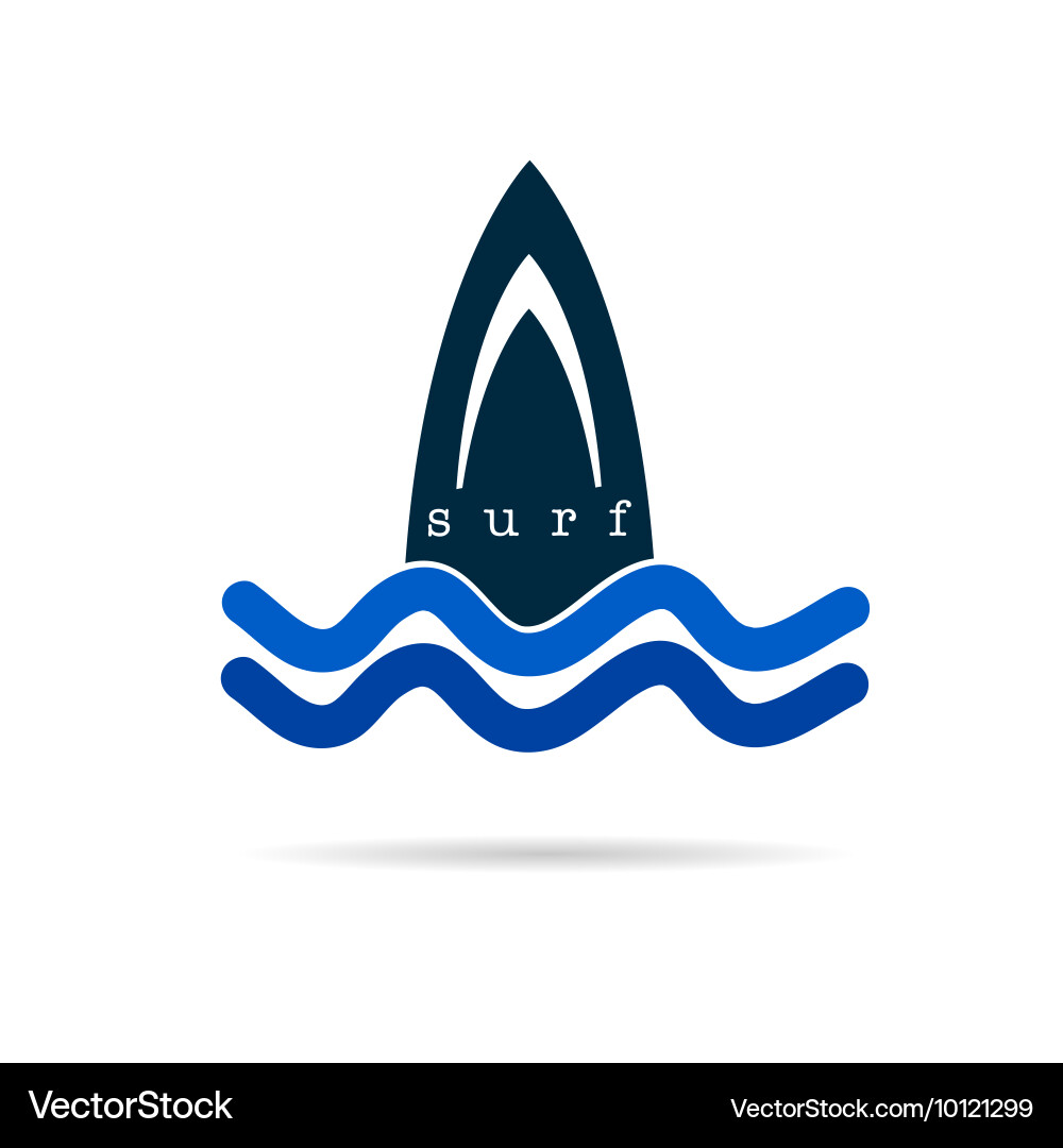 Surf icon water in blue color Royalty Free Vector Image