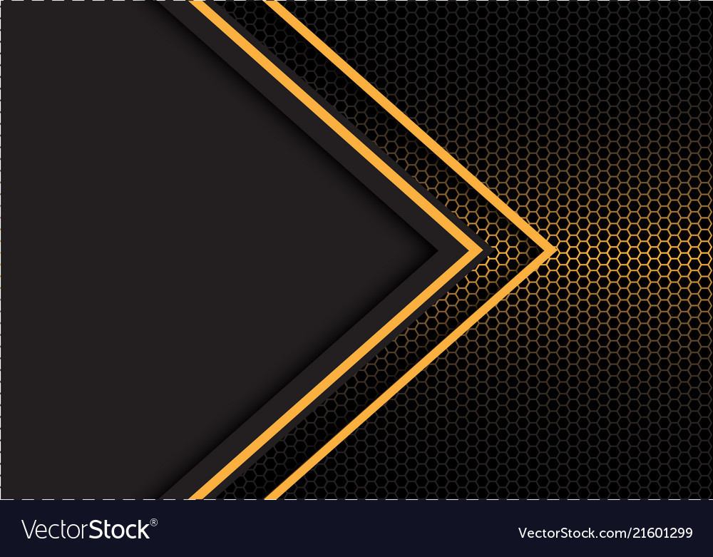 Yellow Arrow Light Direction Hexagon Mesh Vector Image