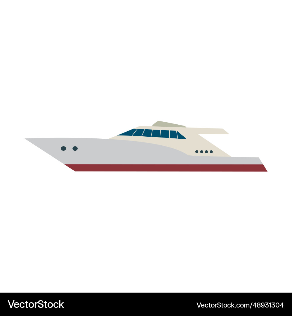 Motor yacht ship icon Royalty Free Vector Image