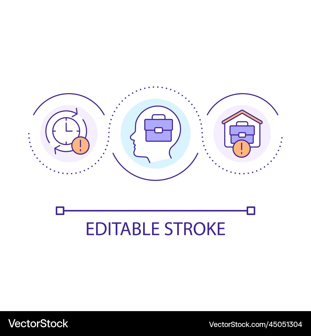 Overwork issue loop concept icon Royalty Free Vector Image