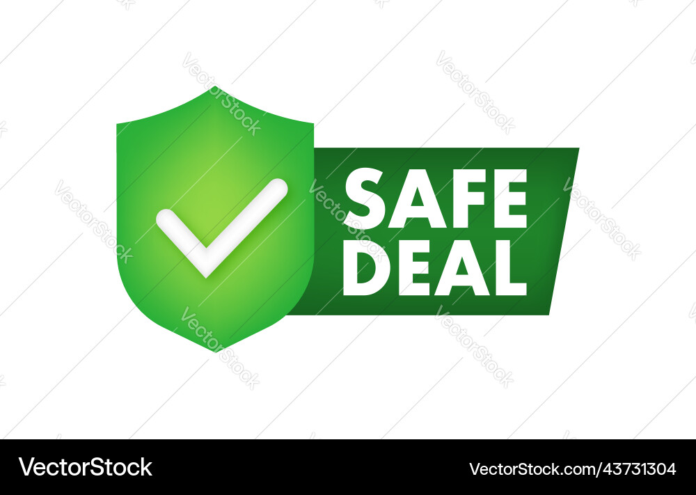 Safe deal check mark icon international Royalty Free Vector