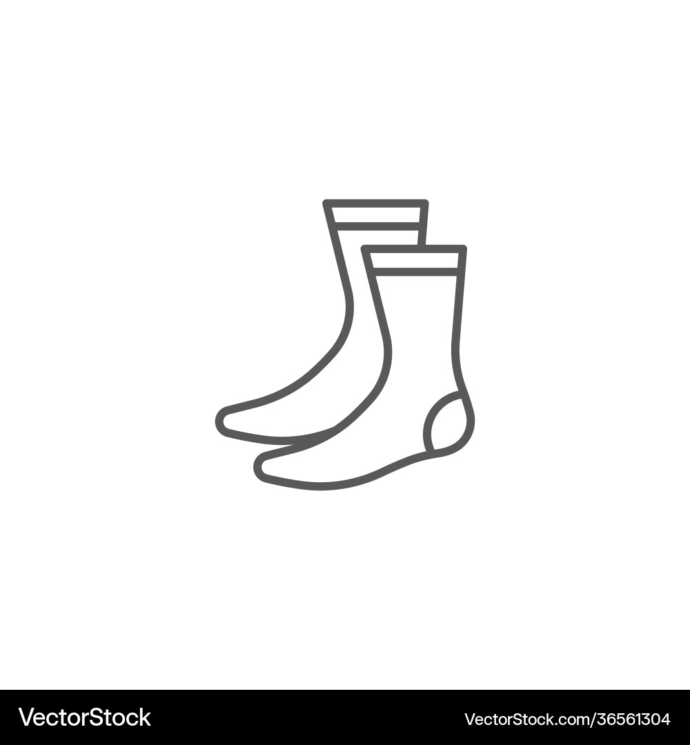 Socks icon color line outline sign linear style Vector Image