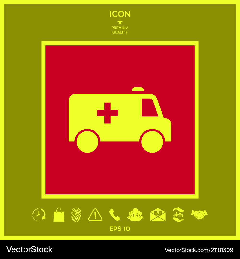 Ambulance symbol icon Royalty Free Vector Image