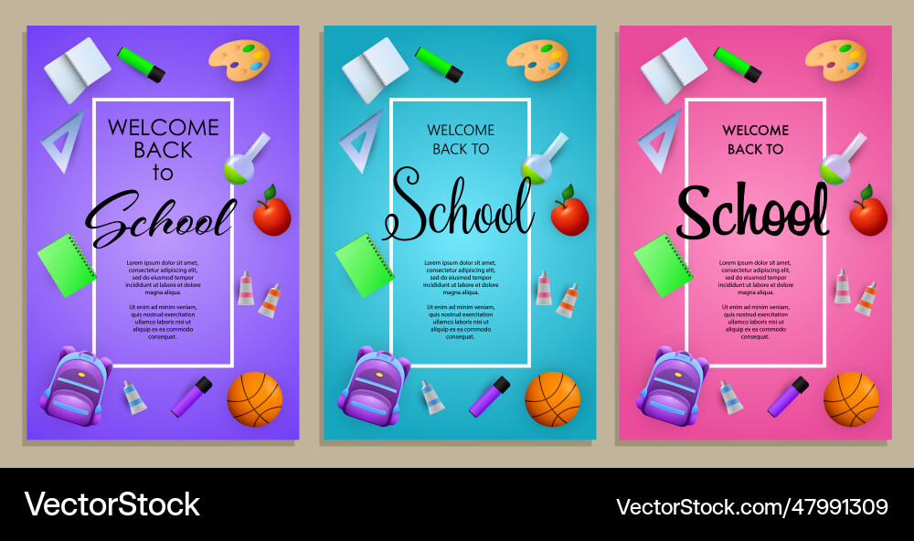 Back to school sale flyer design with backpack Vector Image
