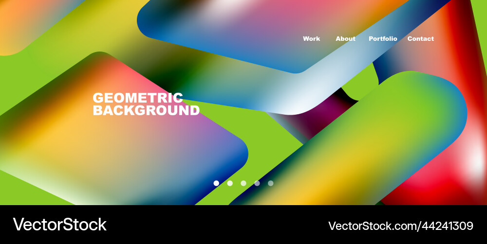Colorful geometric background landing page Vector Image