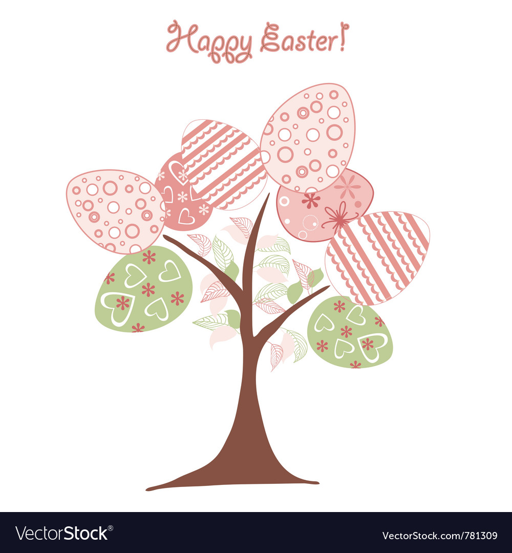 Easter background tree Royalty Free Vector Image