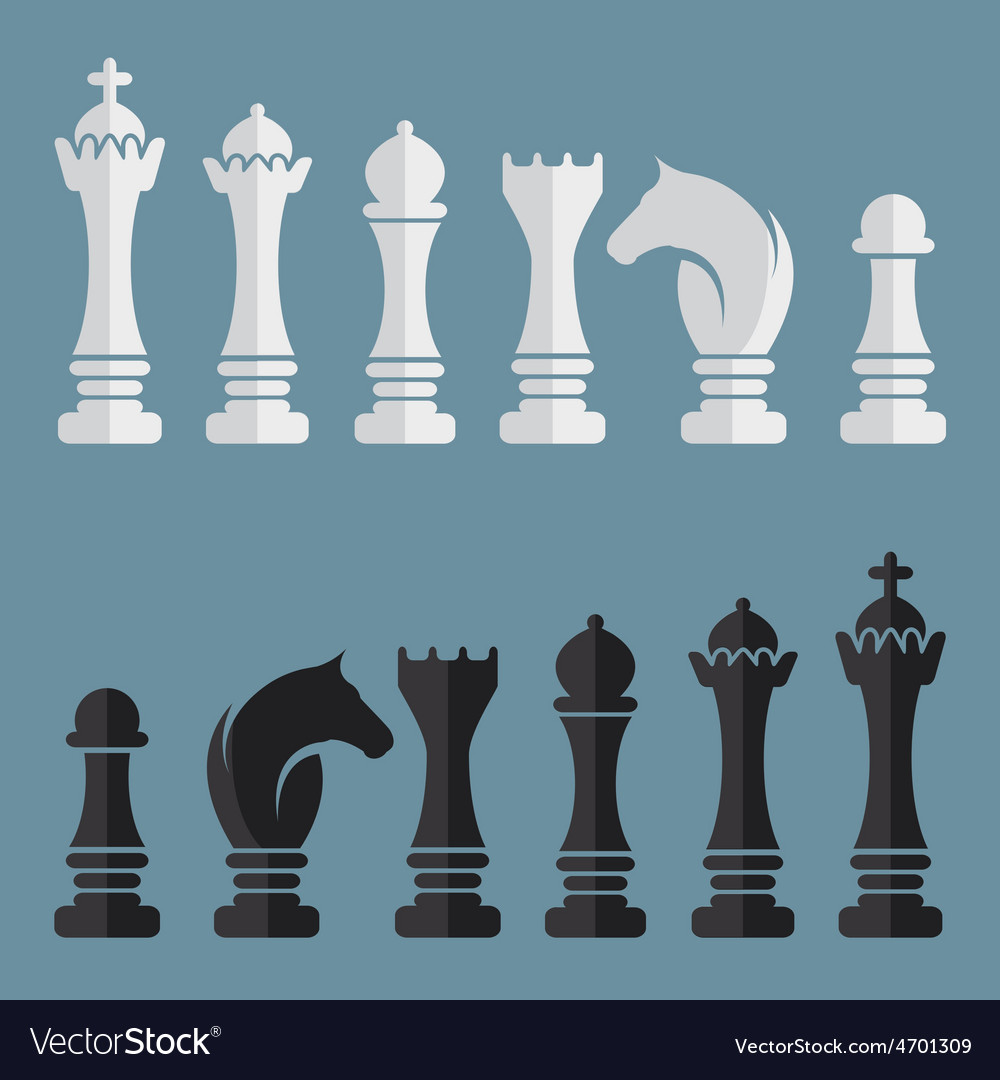 Flat set of chess icons Royalty Free Vector Image