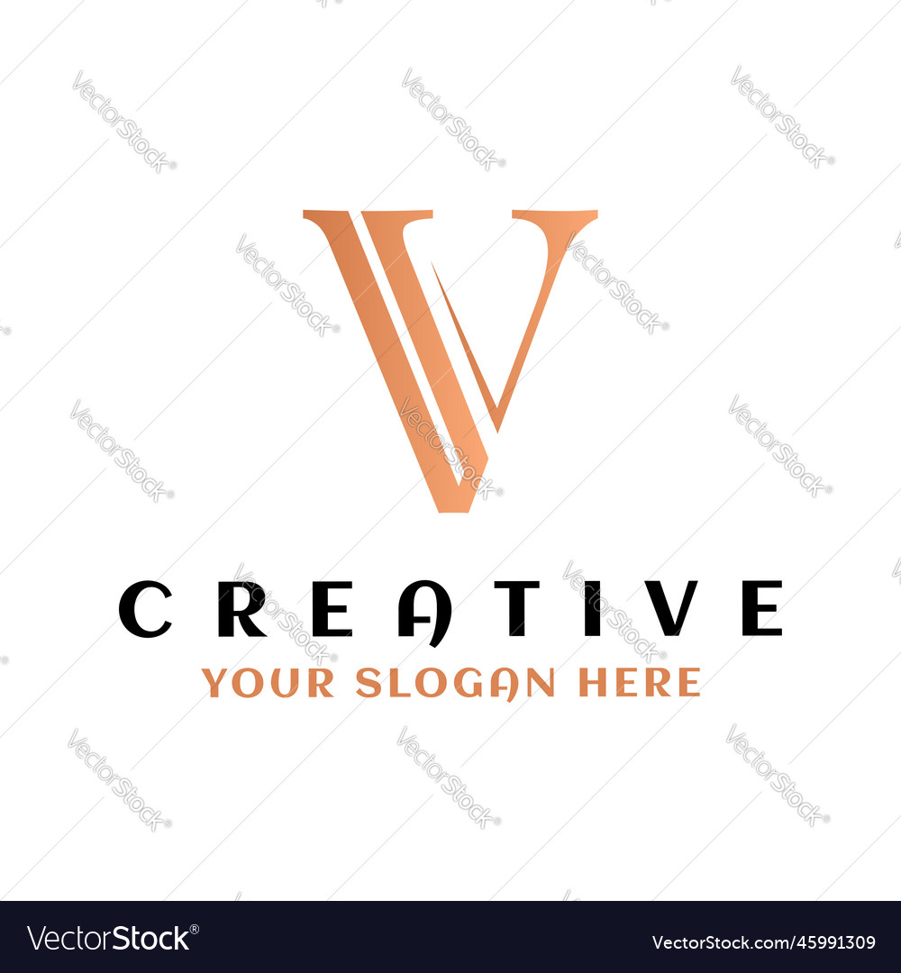 Letter v logo design template initial v Royalty Free Vector