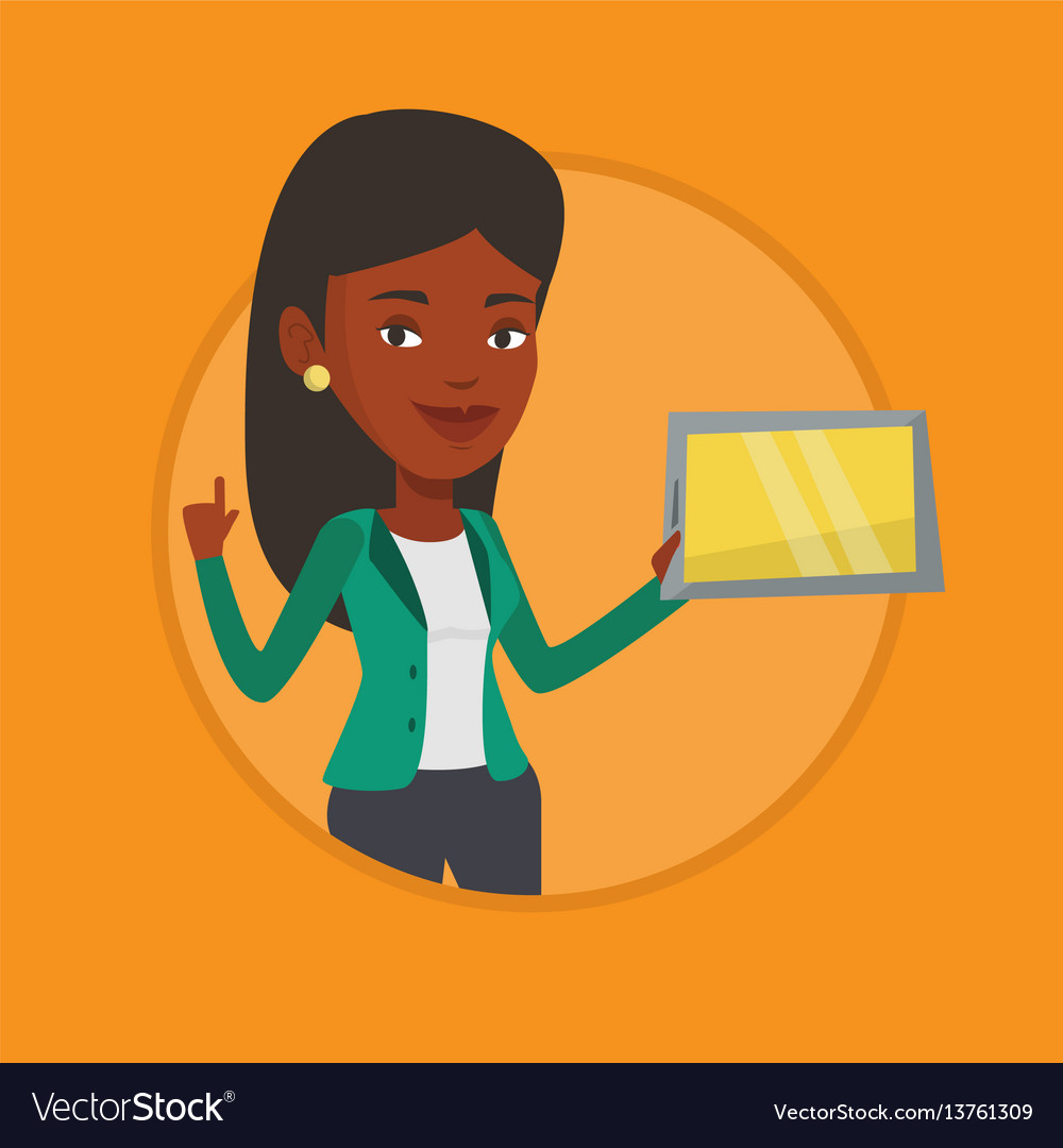 Student using tablet computer Royalty Free Vector Image