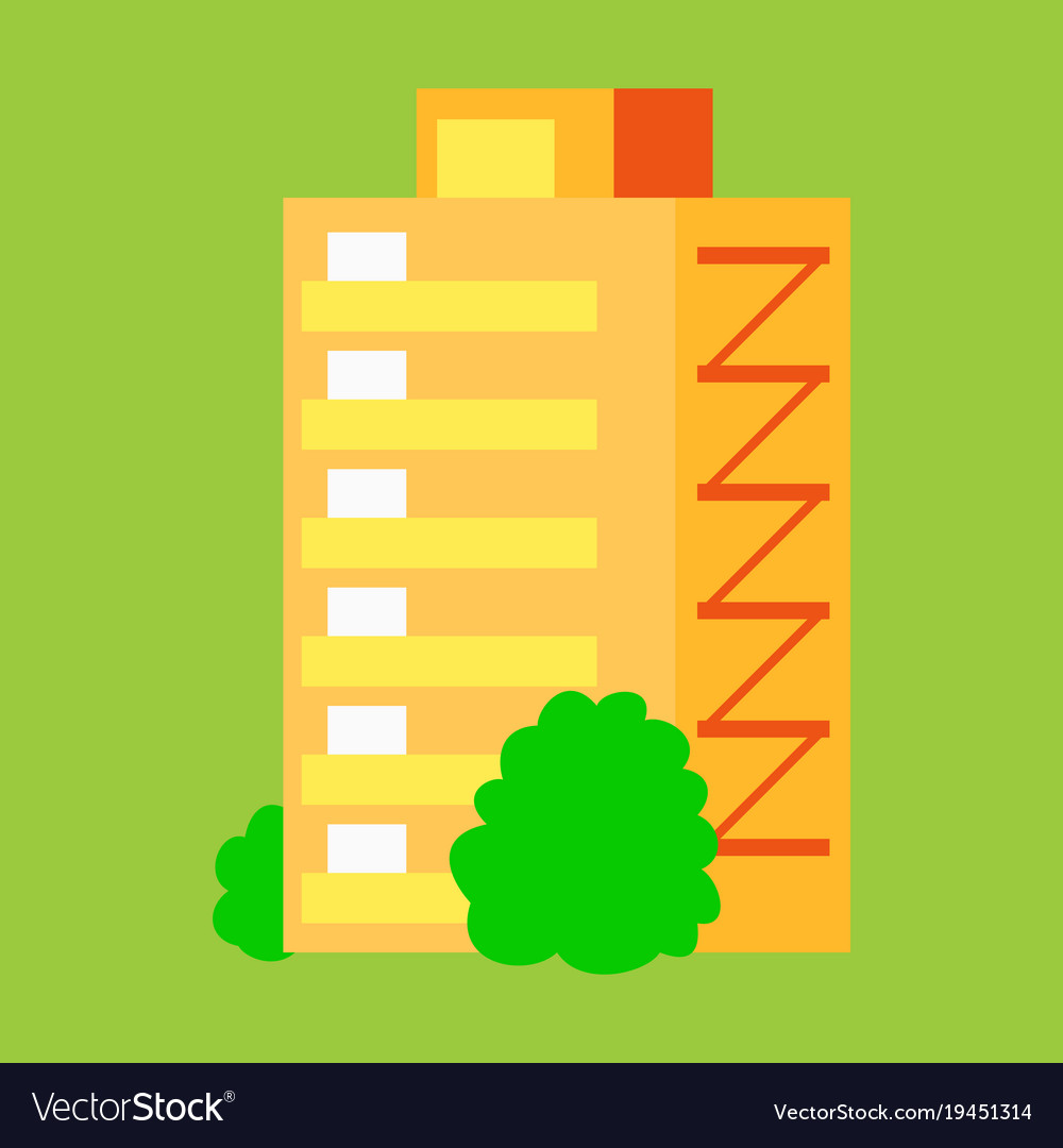 A modern multi-storey building with complex Vector Image