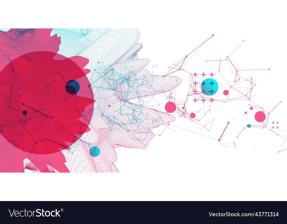 Abstract Sphere Background With Plexus Effect 3d Vector Image