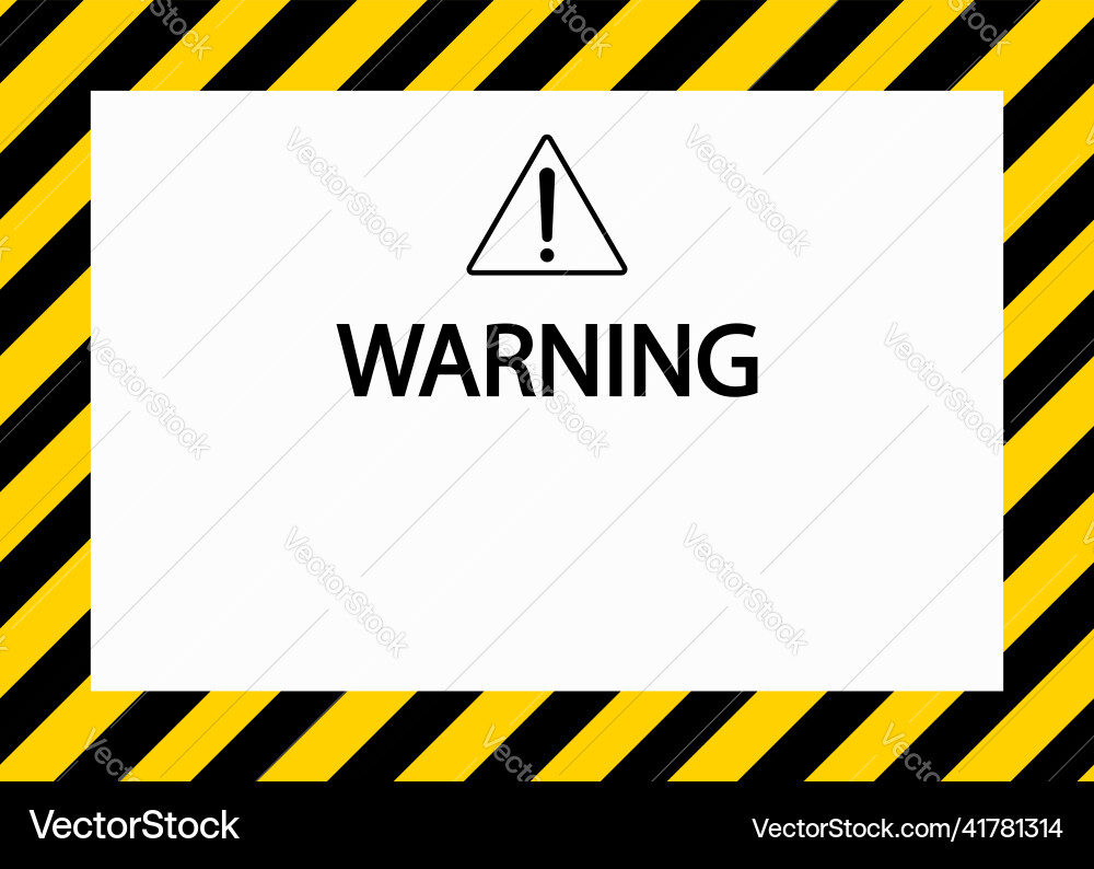 Caution sign with yellow-black stripe Royalty Free Vector
