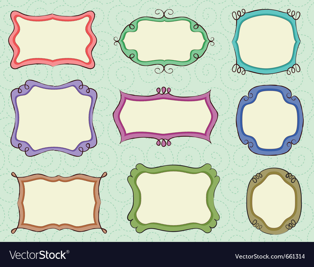 Hand drawn frames Royalty Free Vector Image - VectorStock