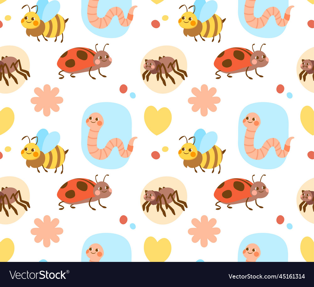 Insects seamless pattern Royalty Free Vector Image