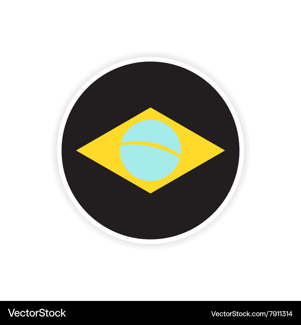 Paper sticker brazil logo on white background Vector Image