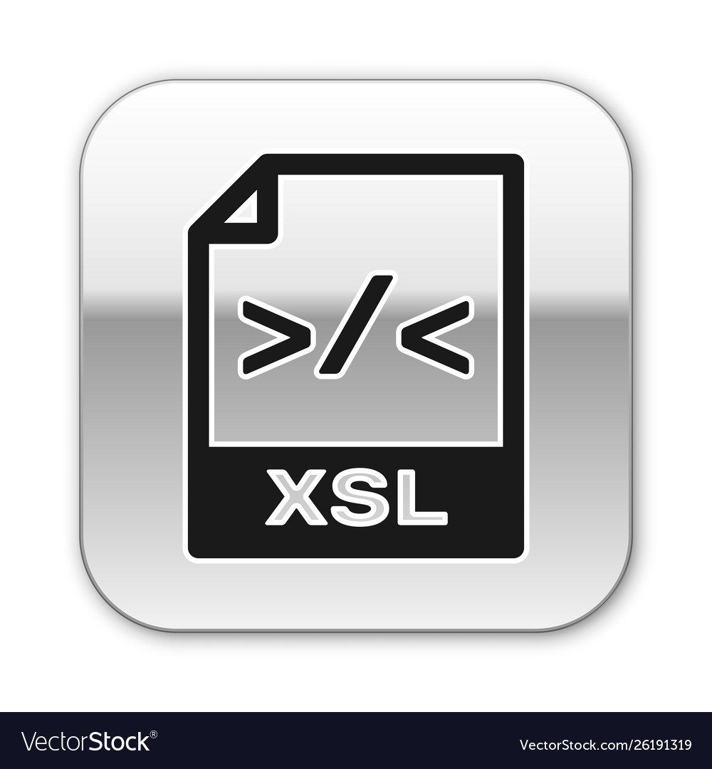 Black Xsl File Document Icon Download Xsl Button Vector Image