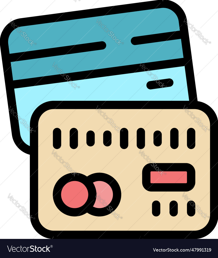 Credit card wishlist icon flat Royalty Free Vector Image