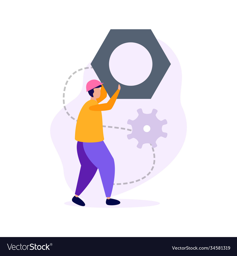 Engineering flat icons composition Royalty Free Vector Image
