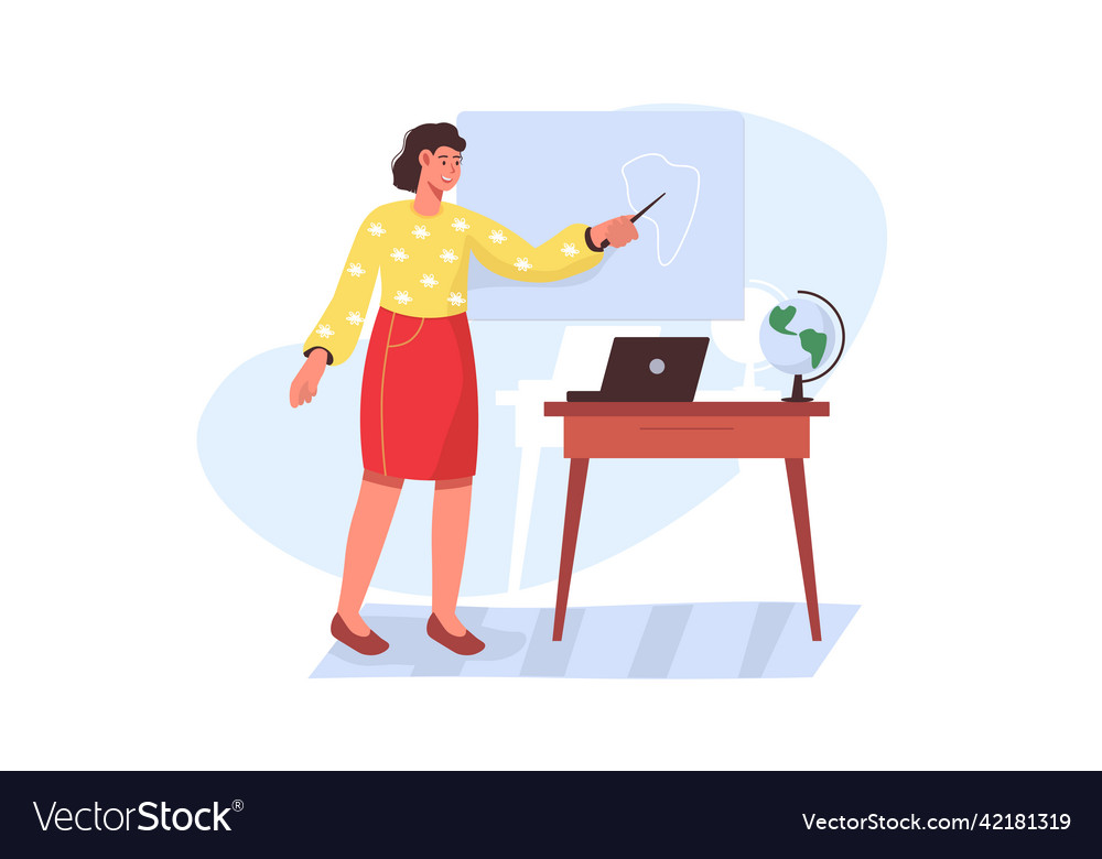 School teacher concept in flat design Royalty Free Vector