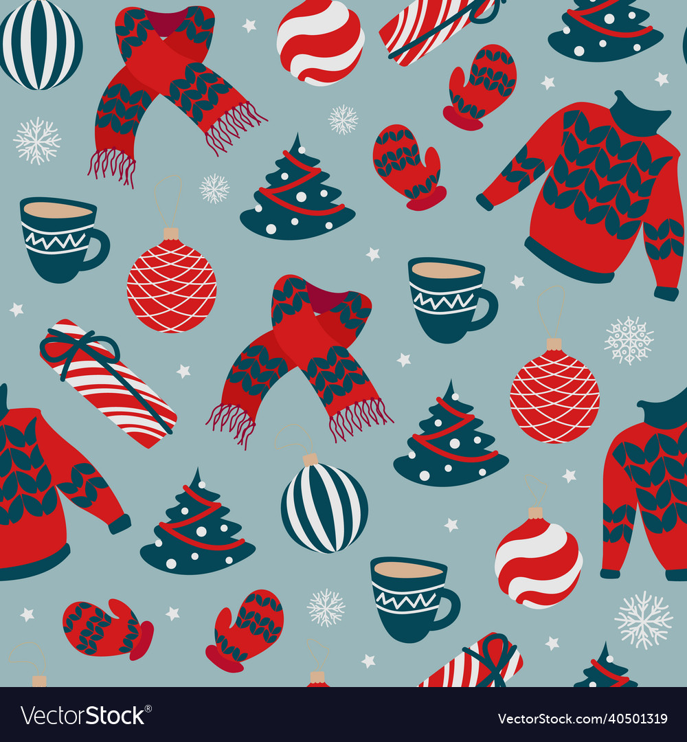 Seamless festive pattern Royalty Free Vector Image