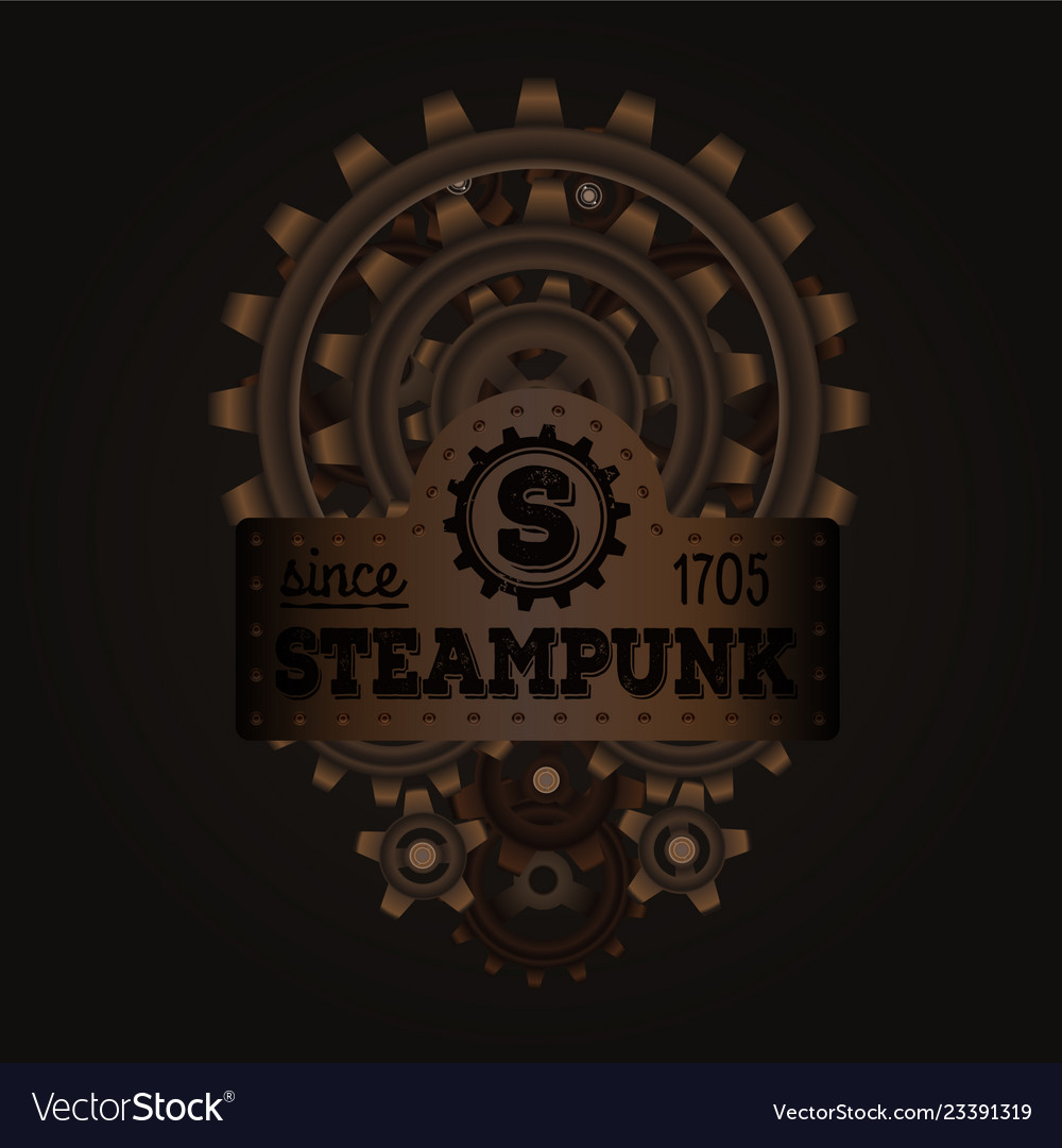 Steampunk style emblem Royalty Free Vector Image