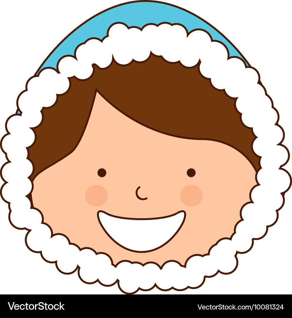 Alaska boy character icon Royalty Free Vector Image