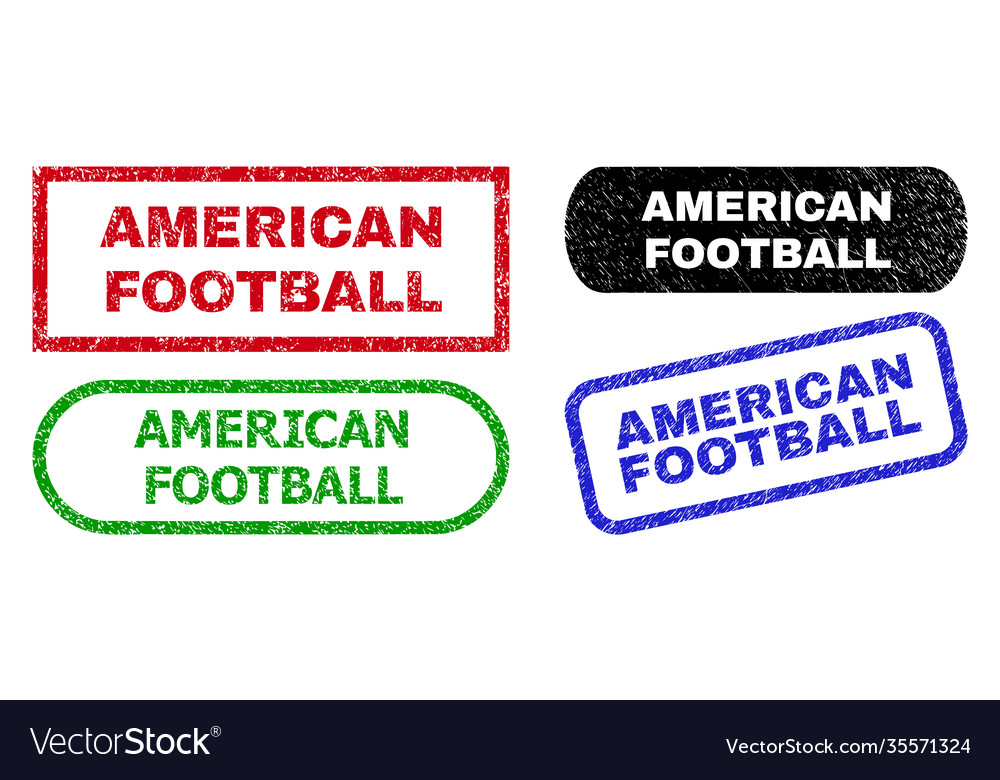 American football rectangle stamps using rubber Vector Image