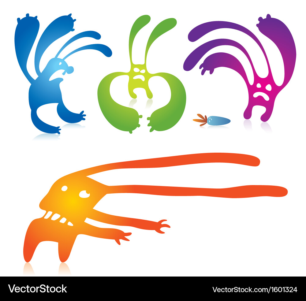 Angry rabbit monsters Royalty Free Vector Image