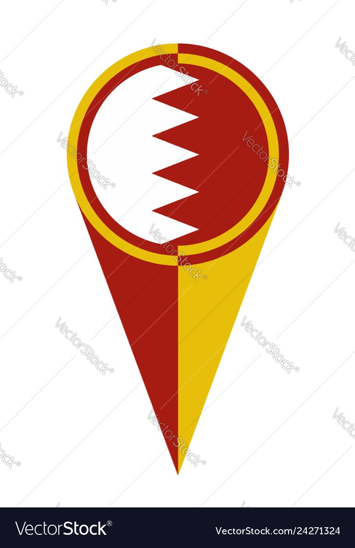 Bahrain map pointer location flag Royalty Free Vector Image