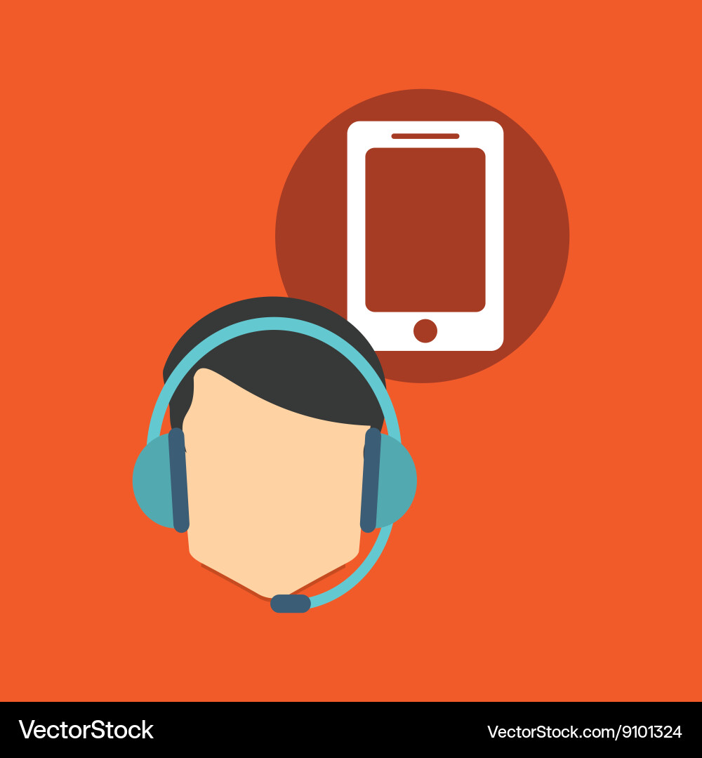 Call center design customer service icon flat Vector Image