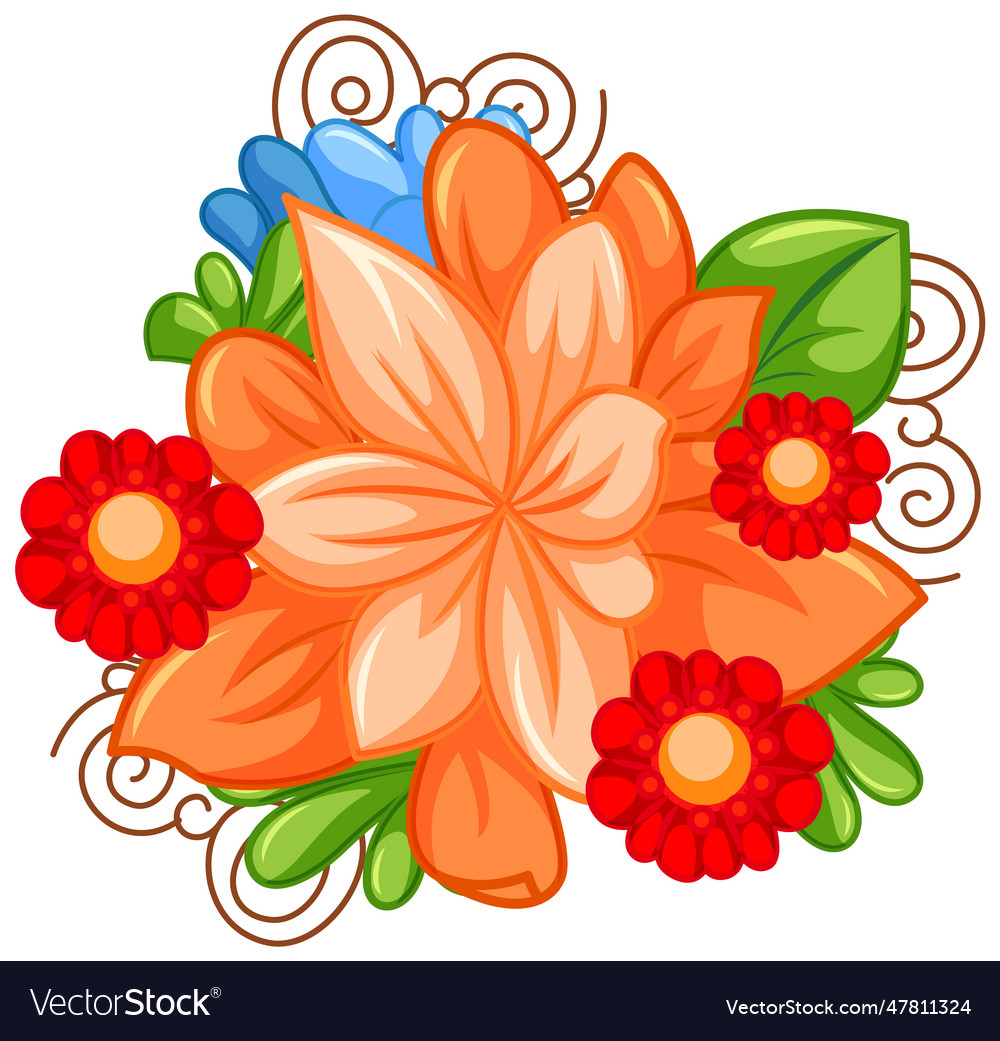Colourful flower cartoon for summer decoration Vector Image