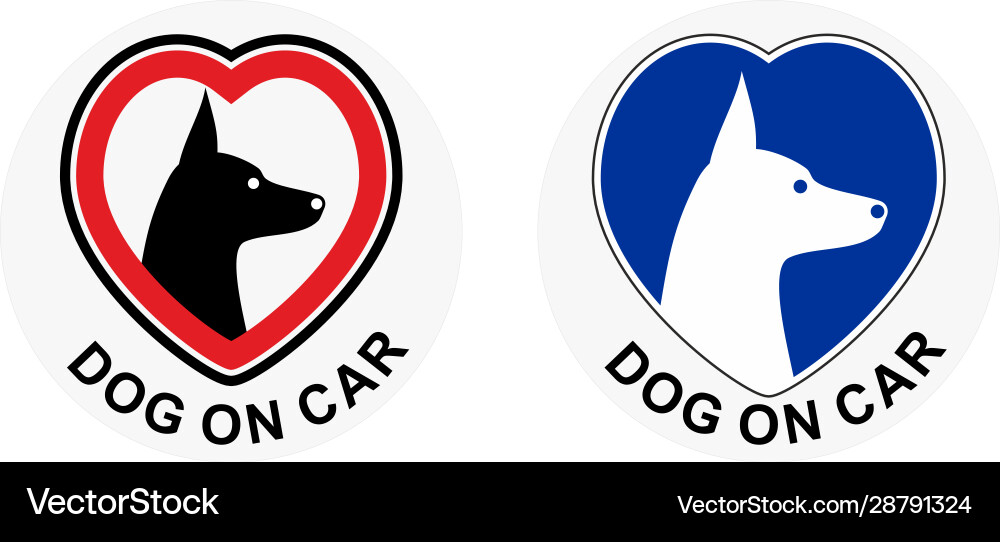 Dog on car Royalty Free Vector Image - VectorStock