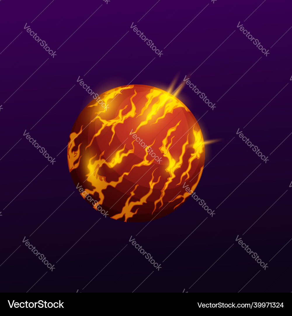 Flaming sphere burning planet ball hot globe Vector Image
