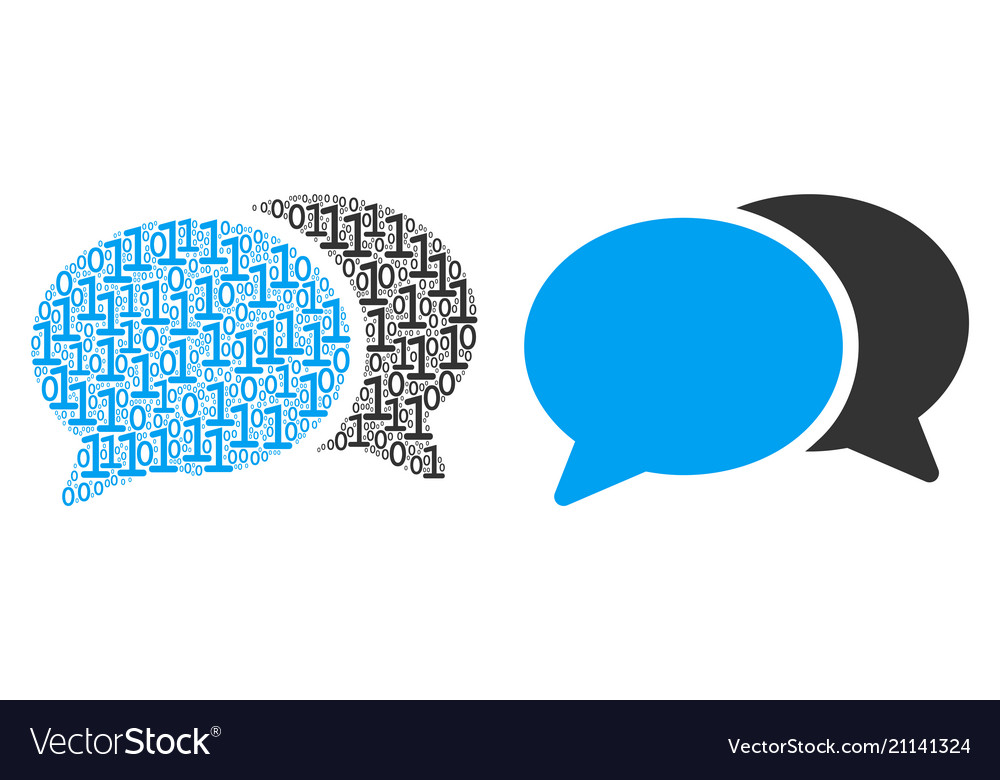 Forum chat composition binary digits Royalty Free Vector