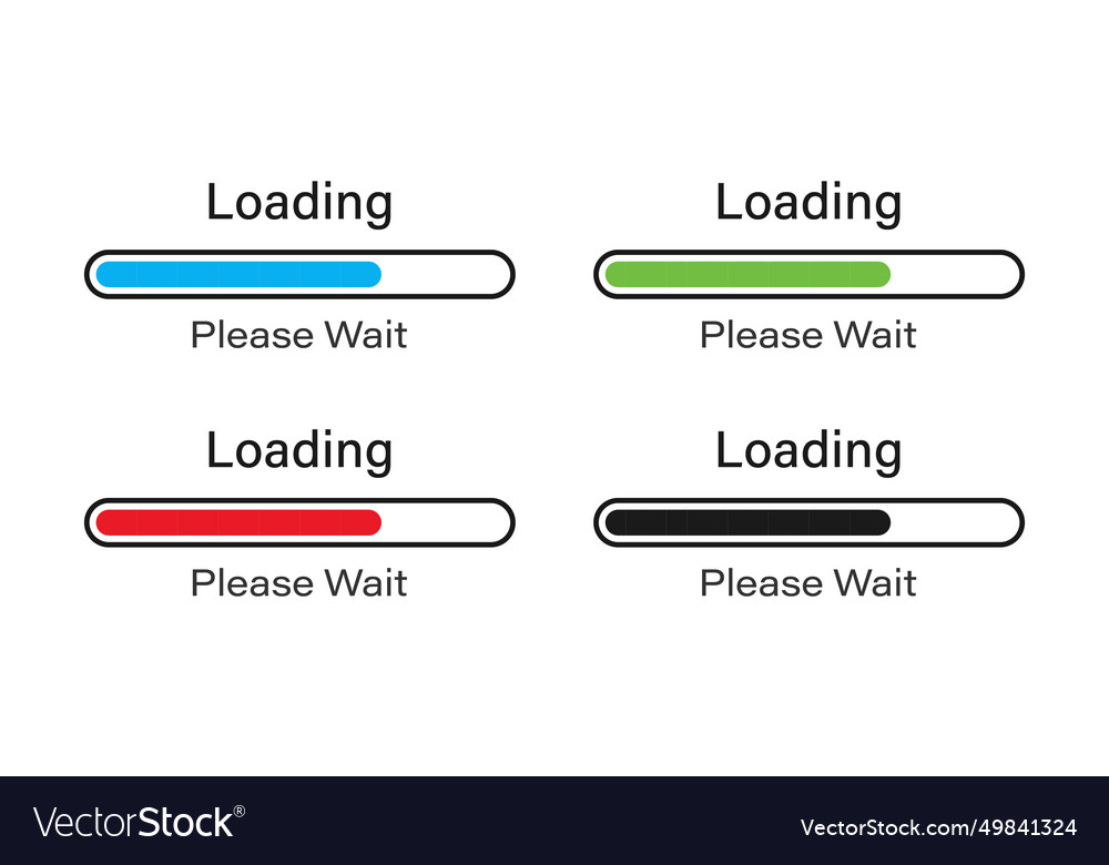 Loading 70 percent please wait symbol icon set Vector Image