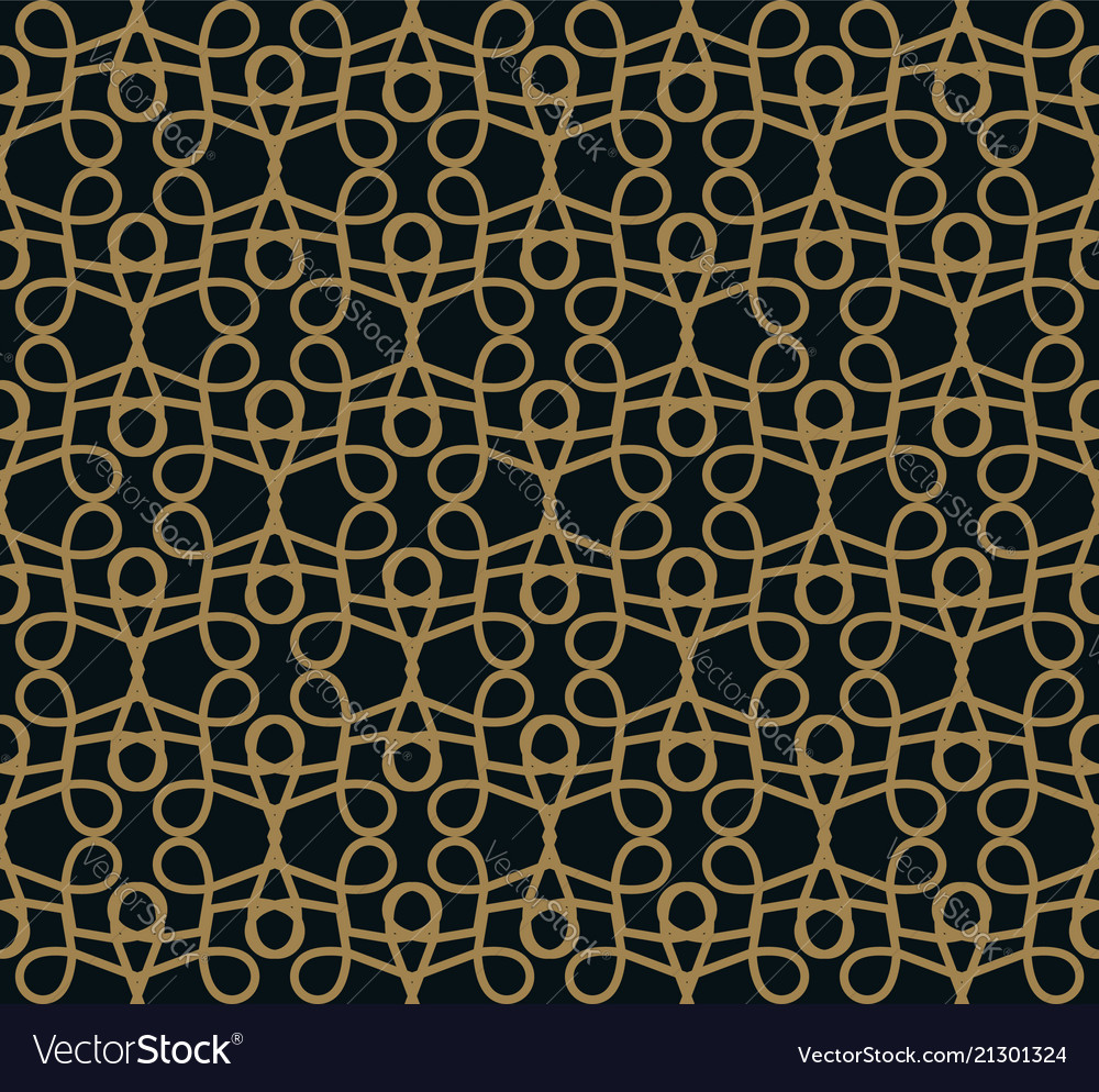 Seamless pattern of intersecting thin gold lines Vector Image