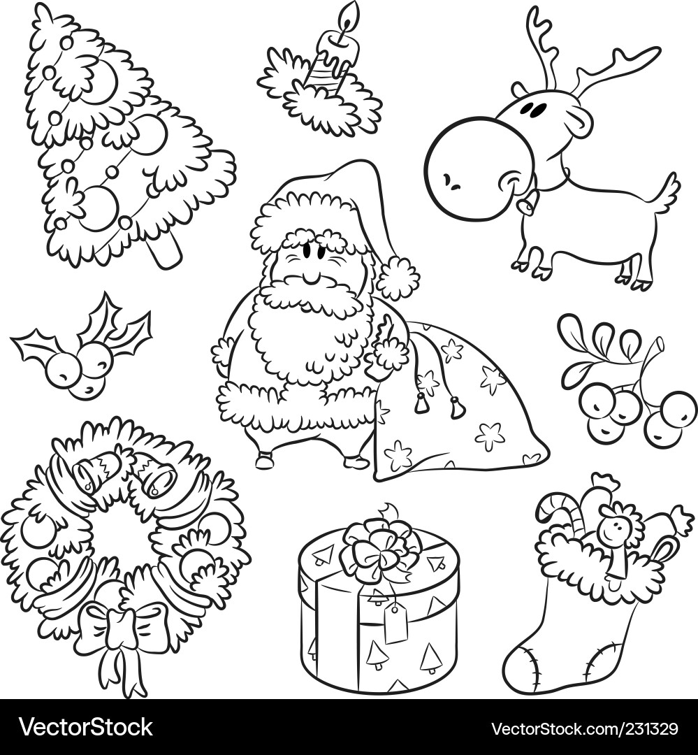Christmas doodles Royalty Free Vector Image - VectorStock