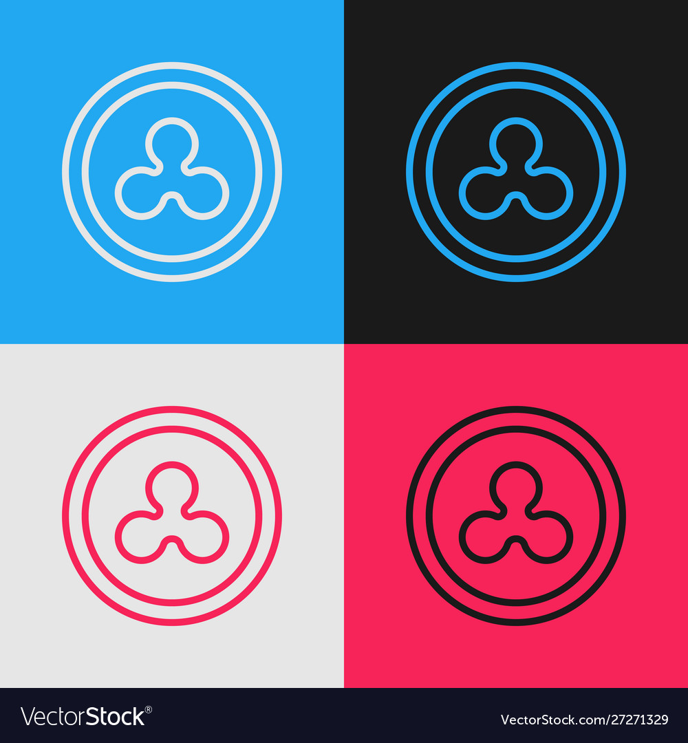 Color line cryptocurrency coin ripple xrp icon Vector Image Color line cryptocurrency coin ripple xrp icon Vector Image