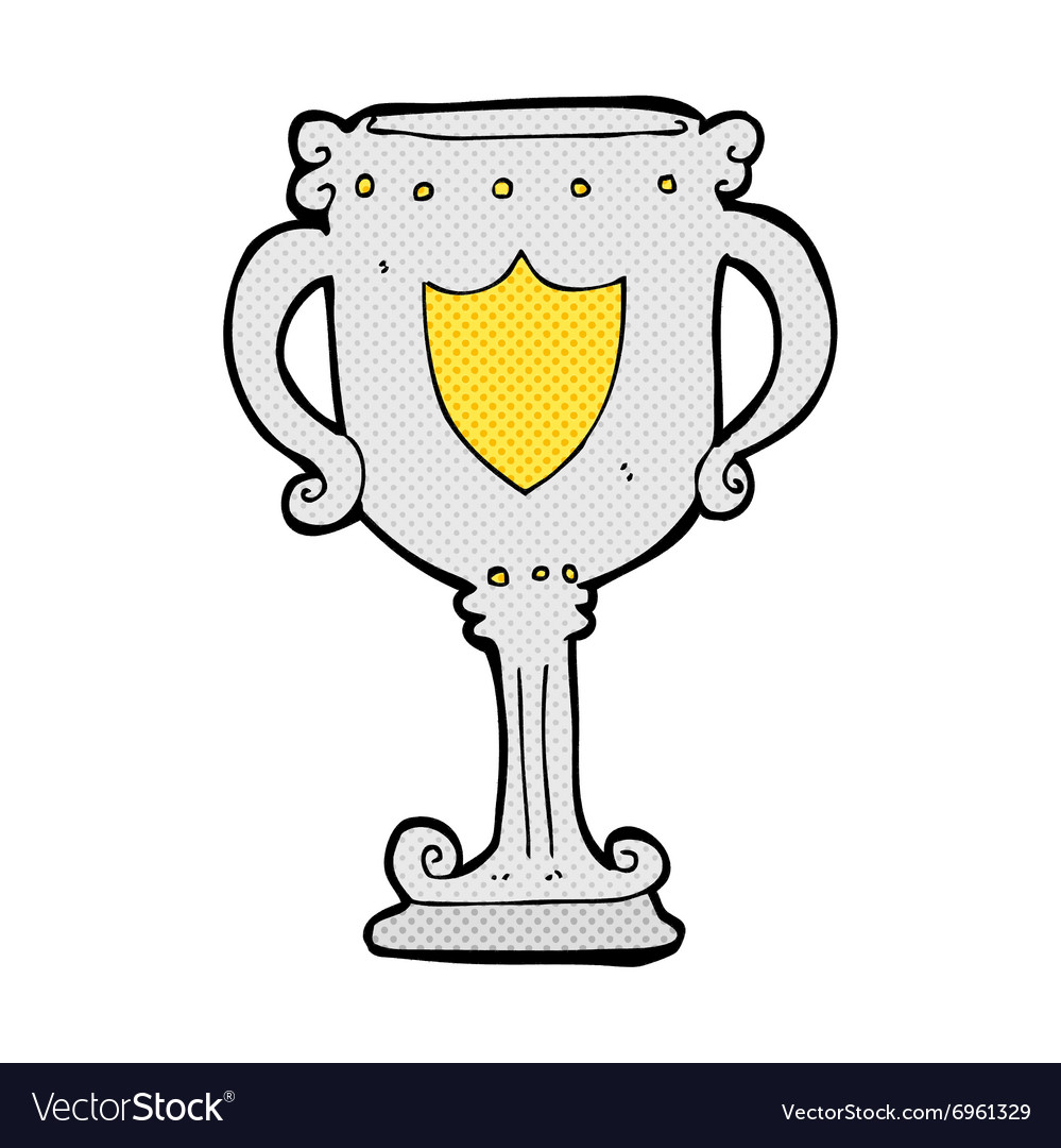 Comic cartoon trophy Royalty Free Vector Image