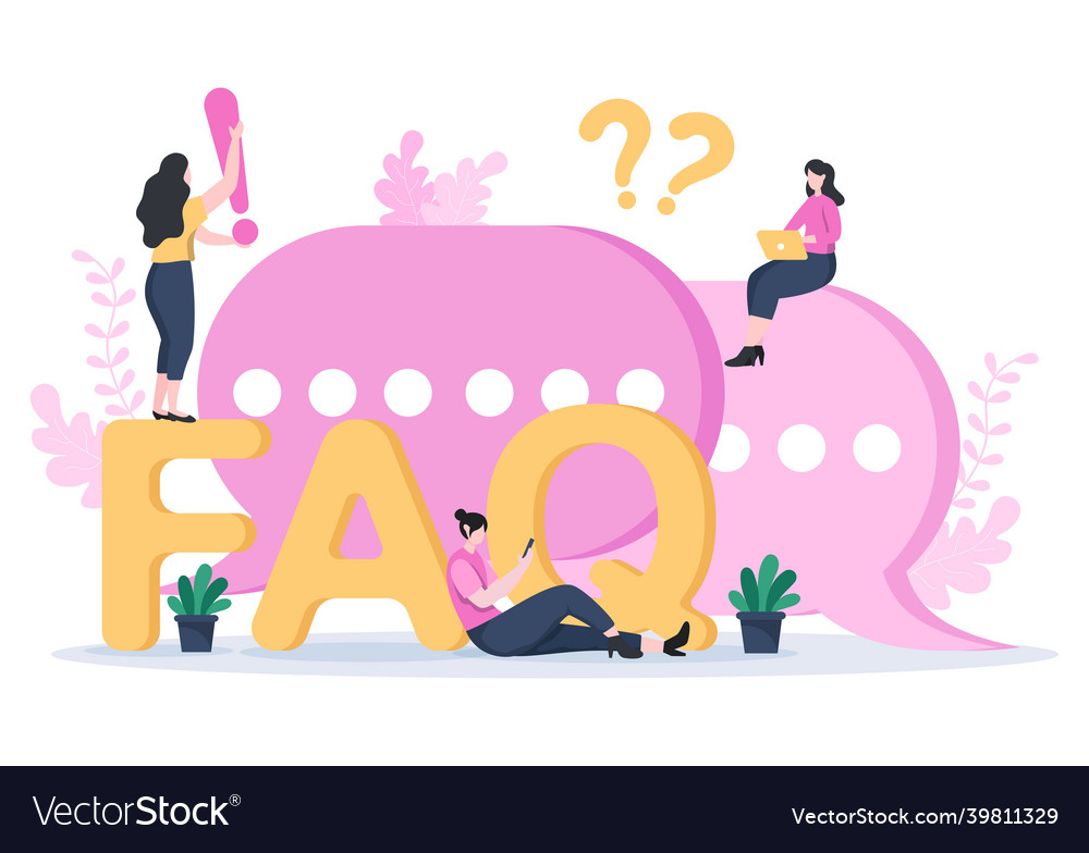 Faq or frequently asked questions for website Vector Image