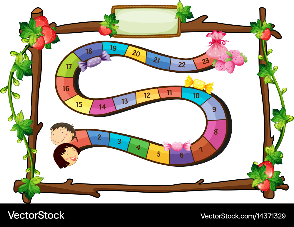 Game template with wooden frame Royalty Free Vector Image