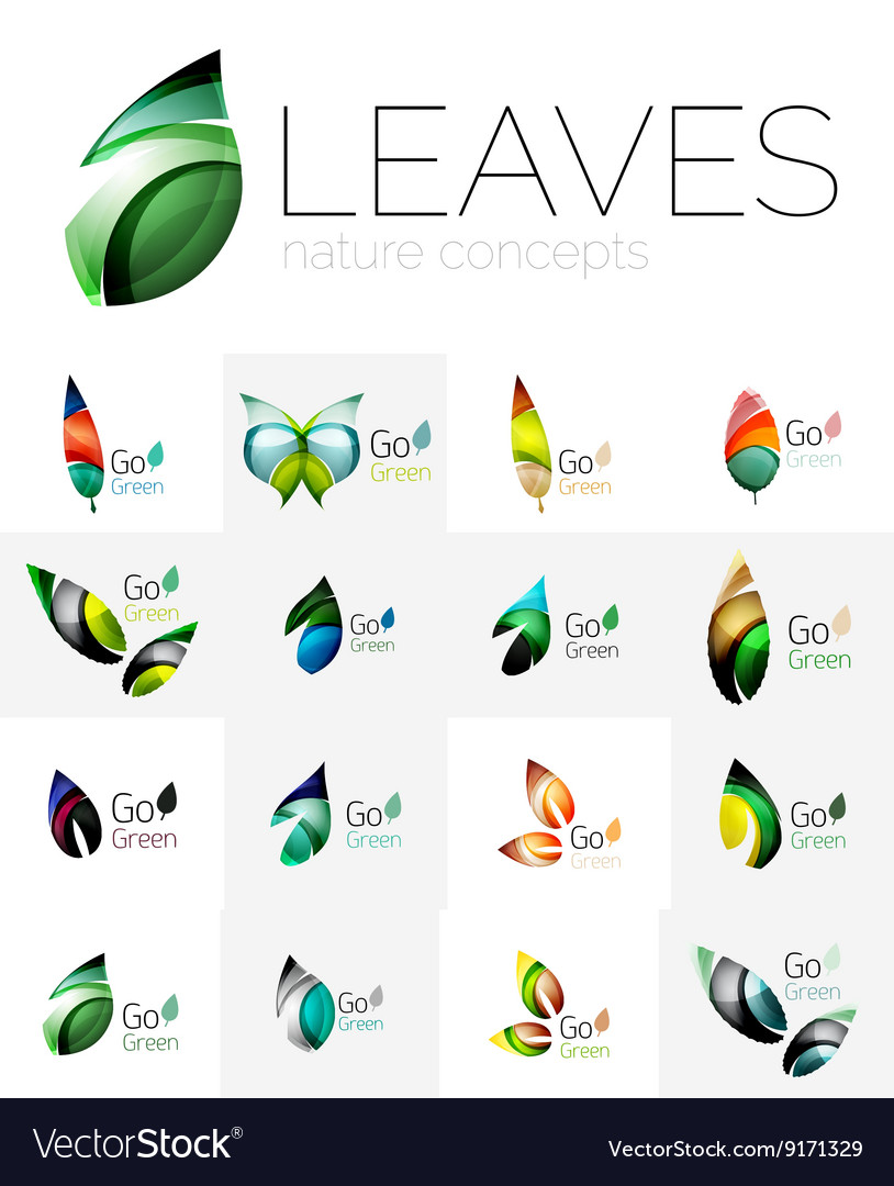 Leaf logo set Royalty Free Vector Image - VectorStock