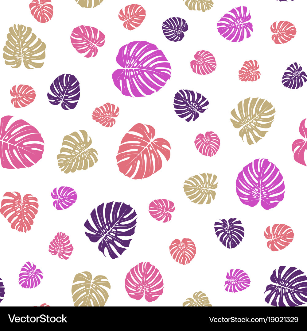 Monstera leaves pattern Royalty Free Vector Image