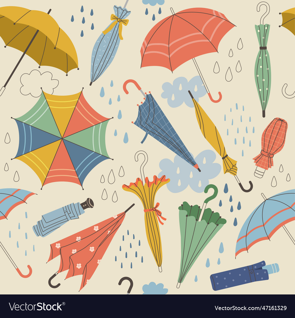 Umbrellas pattern seasonal tools umbrellas from Vector Image