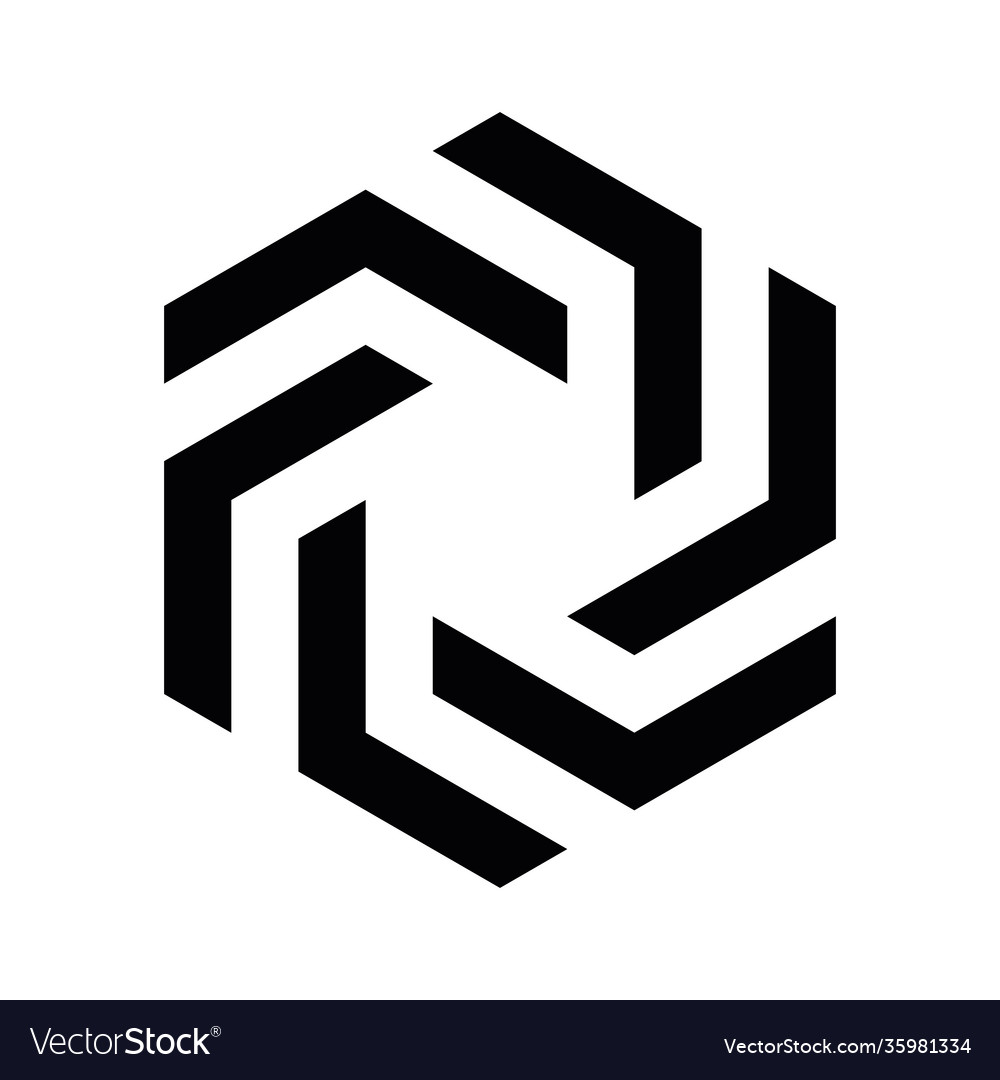 Abstract hexagonal vane design element Royalty Free Vector