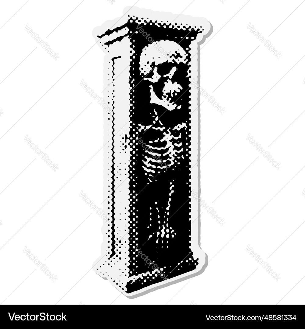 Coffin with skull and skeleton - halloween Vector Image