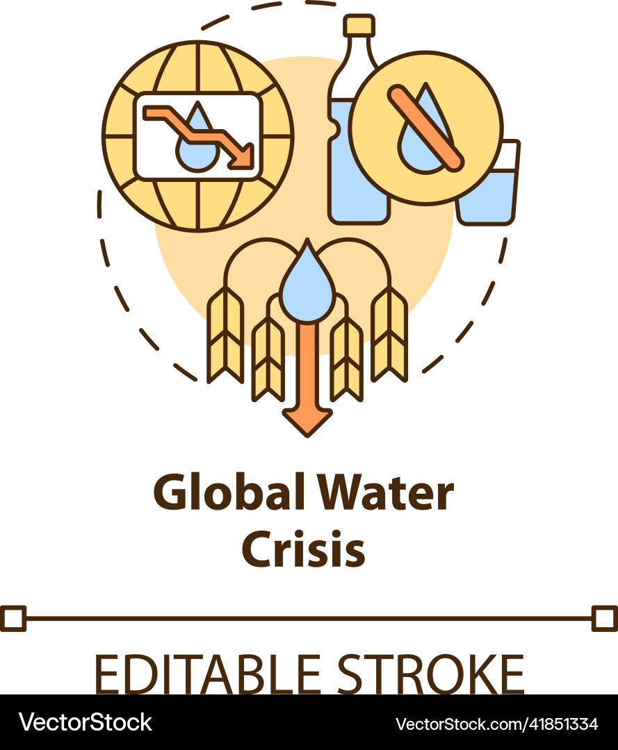 Global water crisis concept icon Royalty Free Vector Image