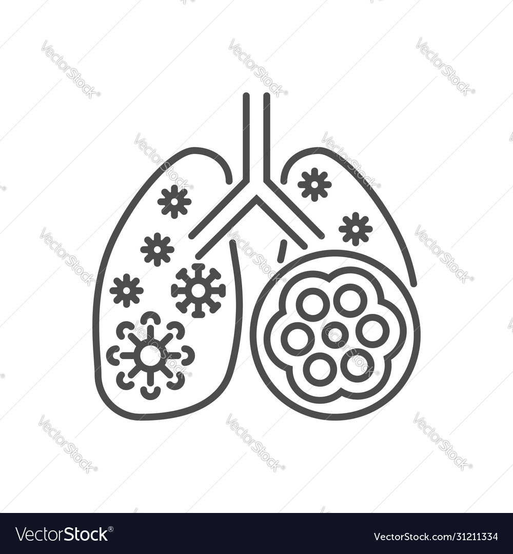 Pneumonia related thin line icon Royalty Free Vector Image Pneumonia related thin line icon Royalty Free Vector Image