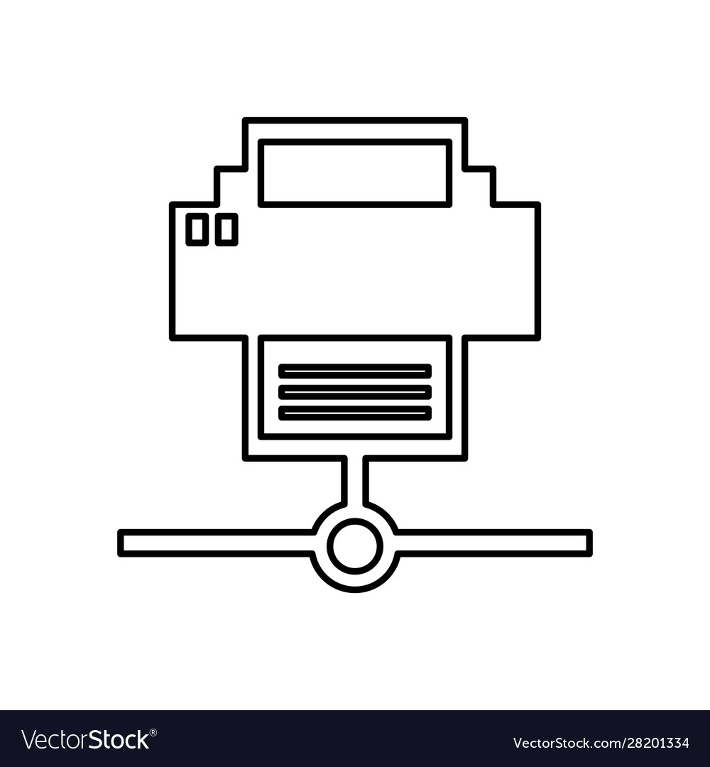 Printer device hardware isolated icon Royalty Free Vector