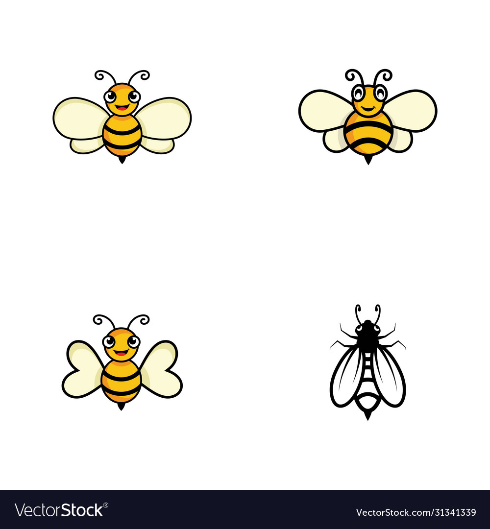 Bee icon design template Royalty Free Vector Image